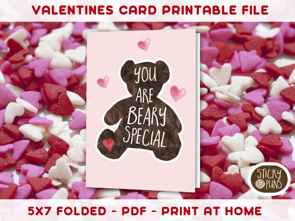 You are BEARY special 5" x 7" card - Print at home - Digital file ...